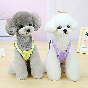 Dog Dress Puppy Skirt Dog Clothes Princess Dresses Tutu Chick Braces Skirt Wedding Cotton Suspender Skirt for Small Dog Girl Female Cat (Yellow, L)