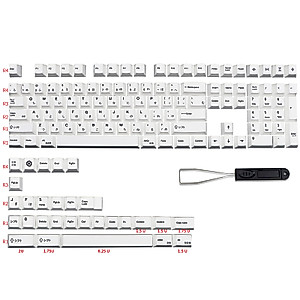 MOLGRIA Keycaps Pure White, 137 Set Simple White Keycaps for Gaming Keyboard, PBT Cherry Profile Dye Sublimation Keycap for Gateron Kailh Cherry MX 104/87/74/68/64/61 60 Keyboard