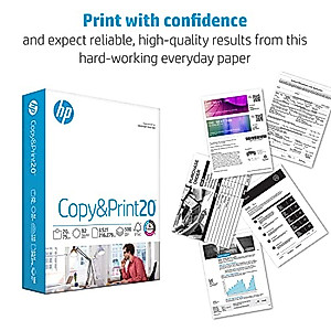 HP Printer Paper | 8.5 x 11 Paper | Copy &Print 20 Lb | 1 Bulk Pack - 750 Sheets | 92 Bright | Made in USA - FSC Certified | 200030R