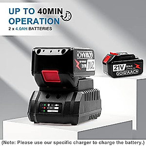 Cordless Leaf Blower, GOWAACHO 21V 2-in-1 Electric Handheld Sweeper/Vacuum with 2*4.0Ah Rechargeable Battery & Charger for Blowing Leaf, Cleaning Dust, Car, Computer Host, Small Trash