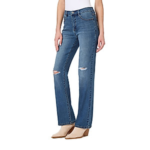 WallFlower Women's Fearless Curvy 70s Bootcut Denim Super High-Rise Insta Vintage Juniors Jeans, Myra, 11