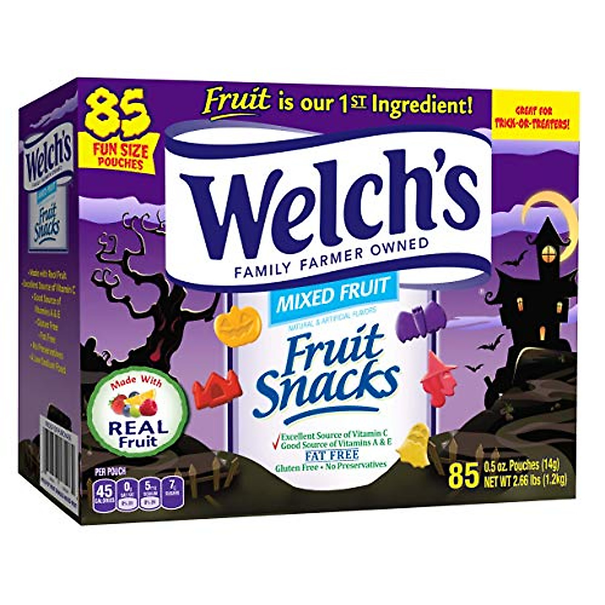 Welch's Halloween Fun Size Fruit Snacks, 0.5 Ounce, 85 Count