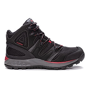 Propét Men's Veymont Waterproof Hiking Boots, Black/Red, 10.5 XX-Wide US