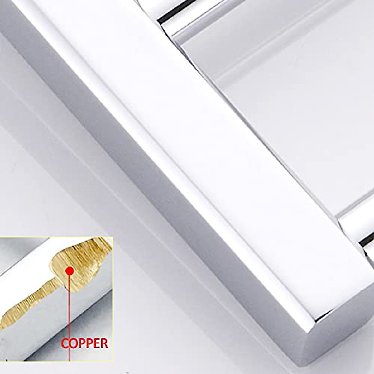 YDYFC Copper Bathroom Towel Rails Shelf, Wall Mounted 4-rods Storage Shelves, Kitchen Dish Cloths Hanger, 9 Sizes 30cm-80cm, Chrome (Size : 15.7inch(40cm))