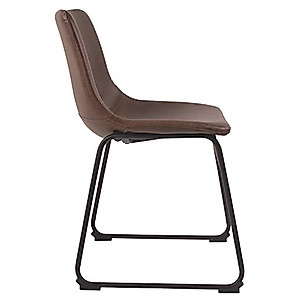 Signature Design by Ashley Mid Century Centiar Dining Bucket Chair, 2 Count, Black and Brown