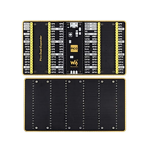 Dual GPIO Expander for Raspberry Pi Pico Microcontroller Board Two Sets of Standard Raspberry Pi Pico GPIO 2x20 Male Headers for Connecting More Expansion Modules