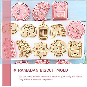 Wedding Cake Cookies Eid Mubarak Ramadan Cookie Molds: 8Pcs Cookie Cutters Islamic Muslim Biscuit Fondant Cake Chocolate Candy Silicone Ramadan Decorations