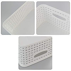 Callyne 6-Pack Woven Plastic Storage Baskets, White
