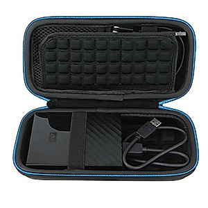Baval Hard Carrying Case Replacement for Western Digital Seagate Expansion Toshiba Canvio My Passport Elements Portable Hard Drive Game Drive 1TB 2TB 3TB 4TB 5TB,Black