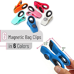 Mr. Pen- Chip Clips, Magnetic Clips, 6 Pack, Bag Clips, Bag Clips for Food, Magnet Clips, Chip Clips Bag Clips Food Clips, Chip Bag Clip, Clips for Food Packages, Magnetic Bag Clips, Clips for Fridge