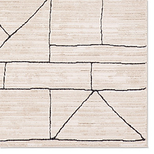 Jaipur Living, Soft 9x12 Large Area Rug, Easy Care, Moroccan, Geometric Beige/Brown Living Room Rug