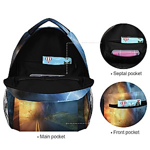 Glaphy Tornado Colorful Backpack School Book Bag Lightweight Laptop Backpack for Boys Girls Kids