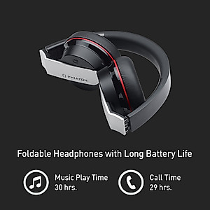 Phiaton BT 330 NC Over The Ear Qualcomm Bluetooth Headphones – Active Noise Cancelling Earphones with Wireless Headphone Mic, Multi-Device Pairing, and Extended Battery Life