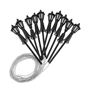 Maxmoral 10pcs 70mm Model Railway Antique Lamp Garden Street Light HO OO TT Scale 1:100 New