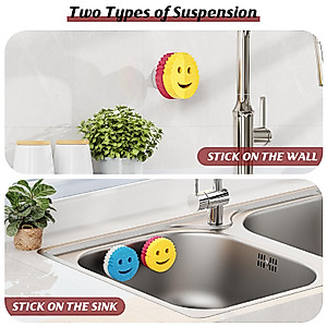 Sponge Holder for Kitchen Sink Smiley Face,Sink Caddy Organizer with Suction Cup Installation for Kitchen/Bathroom, Self Draining,Sponge Caddy for Holding Smiley Sponges (Sponges Not Included)