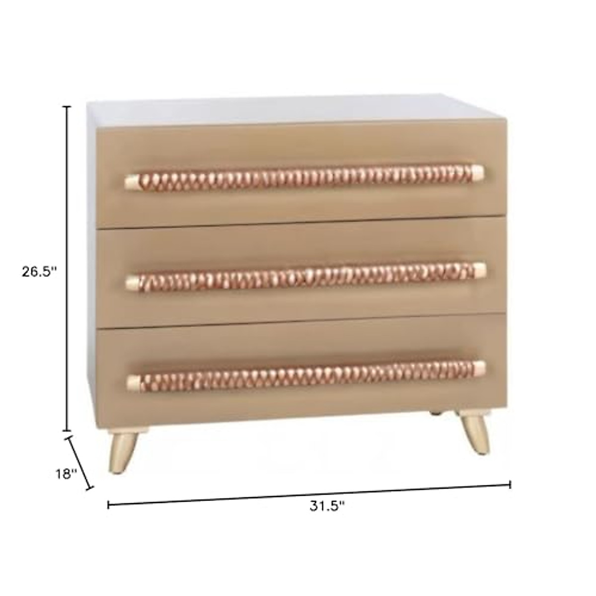 Safavieh Home Raquel Modern Taupe and Gold and Brown 3-drawer Chest