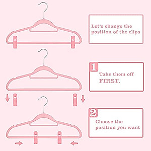 Trgowaul Blush Pink Velvet Hangers Clips, Pants Hangers Velvet Clips, Strong Finger Clips Perfect for Thin Velvet Hangers (20 Pcs, Blush)