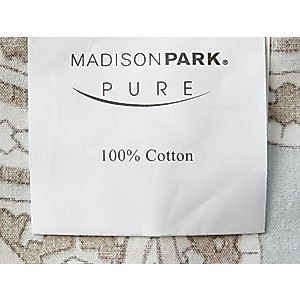 Madison Park Ronan Design Organic Cotton Fabric Long Shower Curtain, Paisley Classic Shower Curtains for Bathroom, 72 X 72, Blue