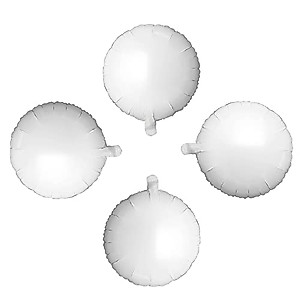 White Foil Balloon Round Shaped Mylar Helium Balloons Graduation Party Balloons Wedding Baby Shower Birthday Party Decorations, 18 Inches, Pack of 20