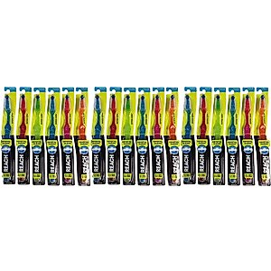Reach Crystal Clean Toothbrush, Medium #11, Assorted Colors (Pack of 18)