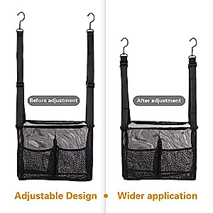 GGMOVE Hanging Mesh Shower Caddy College with Hooks, Bath Baskets Organizer Storage with 4 Pockets for College Dorm Rooms, Gym, Swimming and Travel (Black)