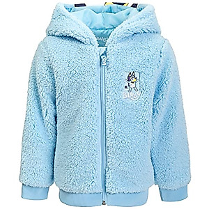 Bluey Little Boys Cozy Sherpa Zip Up Cosplay Hoodie 7-8 Blue