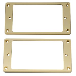 Musiclily Pro Plastic Humbucker Pickup Ring Flat Bottom Neck Bridge Pickup Frame Set for Electric Guitar, Cream
