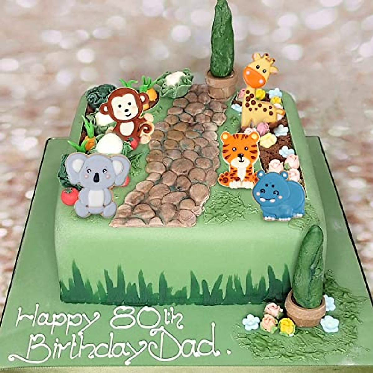 Flycalf Animal Cookie Cutter Giraffe with Plunger Stamps Jungle Cake Decoration for DIY Biscuit Cutter Baking PLA Cutter Molds for Party 3" Kitchen Supplies