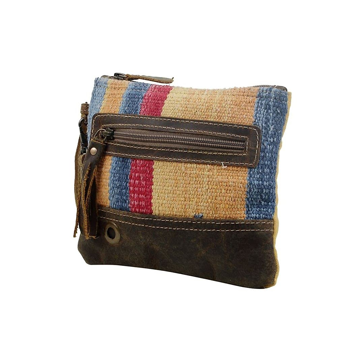 Myra Bag Midsummer Pouch Upcycled Cotton & Leather S-3078