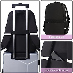 VIRTUREVI School Backpack for Girls Waterproof Laptop Backpack School Bag Bookbag for Teen Girls Black