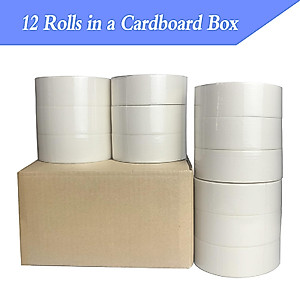 Lazybug studio Masking Tape 2 Inch Wide, 12 Pack White Masking Tape for General Purpose Use, 2 Inch x 55 Yards x 12 Rolls, 660 Yards in Total