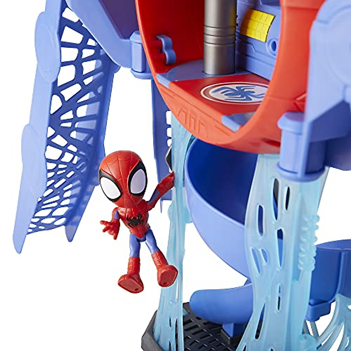 Spidey and His Amazing Friends Marvel Web-Quarters Playset with Lights and Sounds, Includes Spidey Action Figure and Toy Car, for Kids Ages 3 and Up,F1461