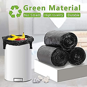FYY Trash Bags, Garbage Bags, 5 Rolls 100 counts 6 Gallon [Extra Thick][Leak Proof] Rubbish Bags Wastebasket Bin Liners for Home Office Trash Can Black