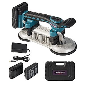 Quvapsiy Tile Vibration Machine Tool - High Performance Dual Suction Cup Tile Vibrator,2 x 12000mAh Battery, 24000r/min 6 Speed Adjustable