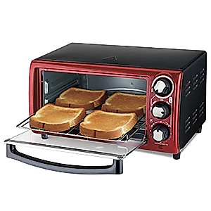 Hamilton Beach 4-Slice Toaster Oven, Red