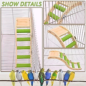 Lelepet Bird Ladder Toy, Bird Toy for Parrot Parakeet, Bird Ladders for Cockatiels Conures Budgerigar Wood Bird Perch Stand Bird Swing Bird Cage Accessories, Parrots Toys Climbing Bridge