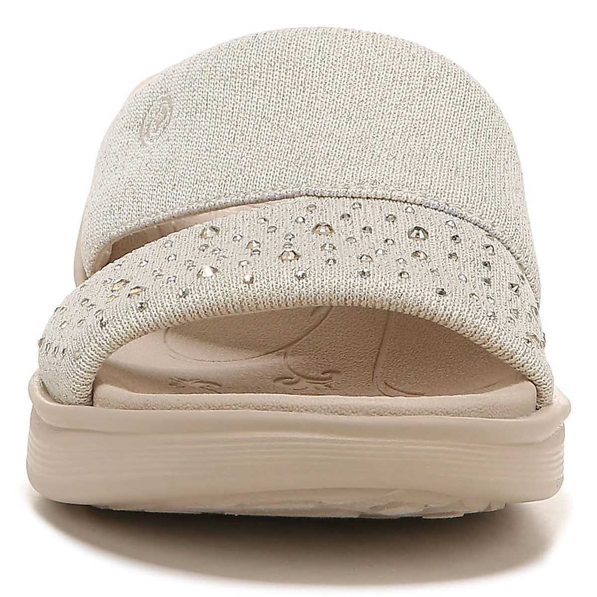 BZees Womens Dynasty Bright Wedge Sandal, Eggnog Beige Sparkle Knit, 10 US