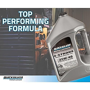 Quicksilver by Mercury Marine 25W-40 Synthetic Marine Engine Oil, 1 Gallon