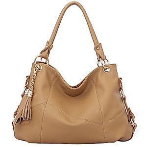 FiveloveTwo Women Top-Handle Bag Shoulder Bag Satchel Handbags Tote Bags Purse Khaki