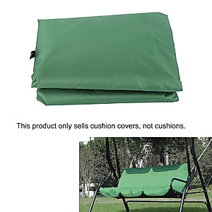 Swing Seat Cushion Cover, Outdoor Patio Swing Cushion Replacement 3 Seater Swing Seat Cushion Cover, Waterproof Garden Swing Chair Protection Cover, 150 x 50 x 10CM(Green)