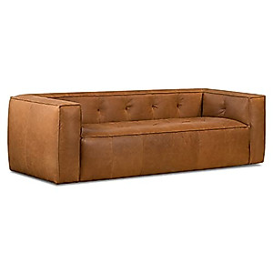 POLY & BARK Capa Sofa in Full-Grain Pure-Aniline Italian Tanned Leather in Saddle Tan