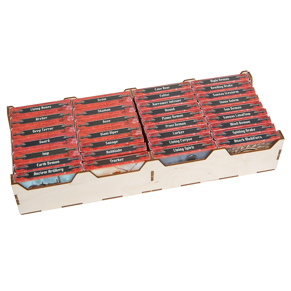 The Broken Token Game Organizer Compatible with Gloomhaven - Wooden Game Organizing Box with Multiple Trays and Dividers