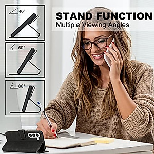 Yiminu.DS Compatible with Xiaomi 13 Lite Case, PU Leather Flip Wallet Mobile Phone Case, Shockproof Flip Case, Protective Case with Folding Stand Function and Card Slots, Black