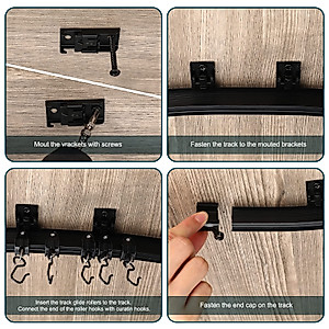 Curved Ceiling Curtain Track Bendable Mount for Curtain Rail Bunk Bed Bay Window Room Divider Flexible Straight (9.8 Feet/ 3 Meters, Black)