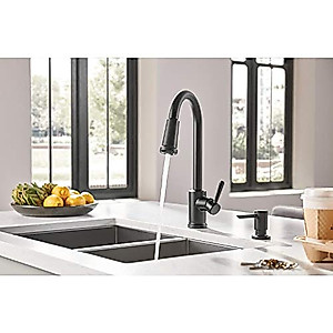 Moen Indi Single-Handle Pull-Down Sprayer Kitchen Faucet with Reflex and Power Clean in Matte Black