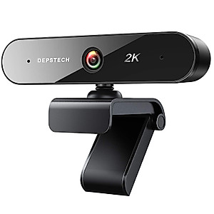 DEPSTECH Webcam with Microphone for Desktop, 2K QHD USB Web Cam with Auto Light Correction, Desktop Computer Camera Streaming Camera for Video Conferencing, Teaching, Streaming, and Gaming