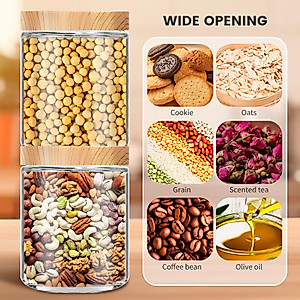 AQSXO 6 Pack 8oz Thick Glass Jars with Lids, Clear Round Containers Empty Food Storage Containers for Food Storage, Canning, Spices.