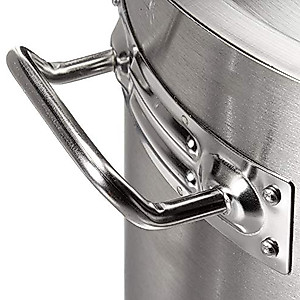 Gas One Fryer Pot 32 quart - All Purpose - Stainless Steel Tri-Ply Bottom with All Purpose Pot Deep Fryer Steam & Boiling Basket