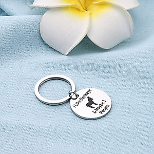 BEKECH Funny Donkey Gift Donkey Keychain I Like Donkeys & Maybe 3 People Donkey Theme Keychain Gift for Donkey Lovers Animal Lovers Horse Gift for Men Women (silver)