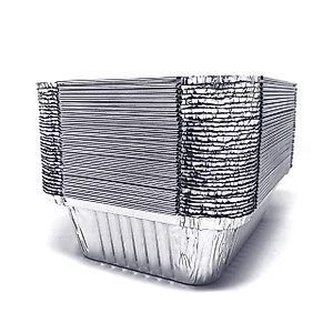 (120 Pack) Premium 1-LB Takeout Pans with Lids - 5.6" x 4.6" x 1.9" l Extra Heavy-Duty l Disposable Aluminum Foil for Catering Party Meal Prep Freezer Drip Pans BBQ Potluck